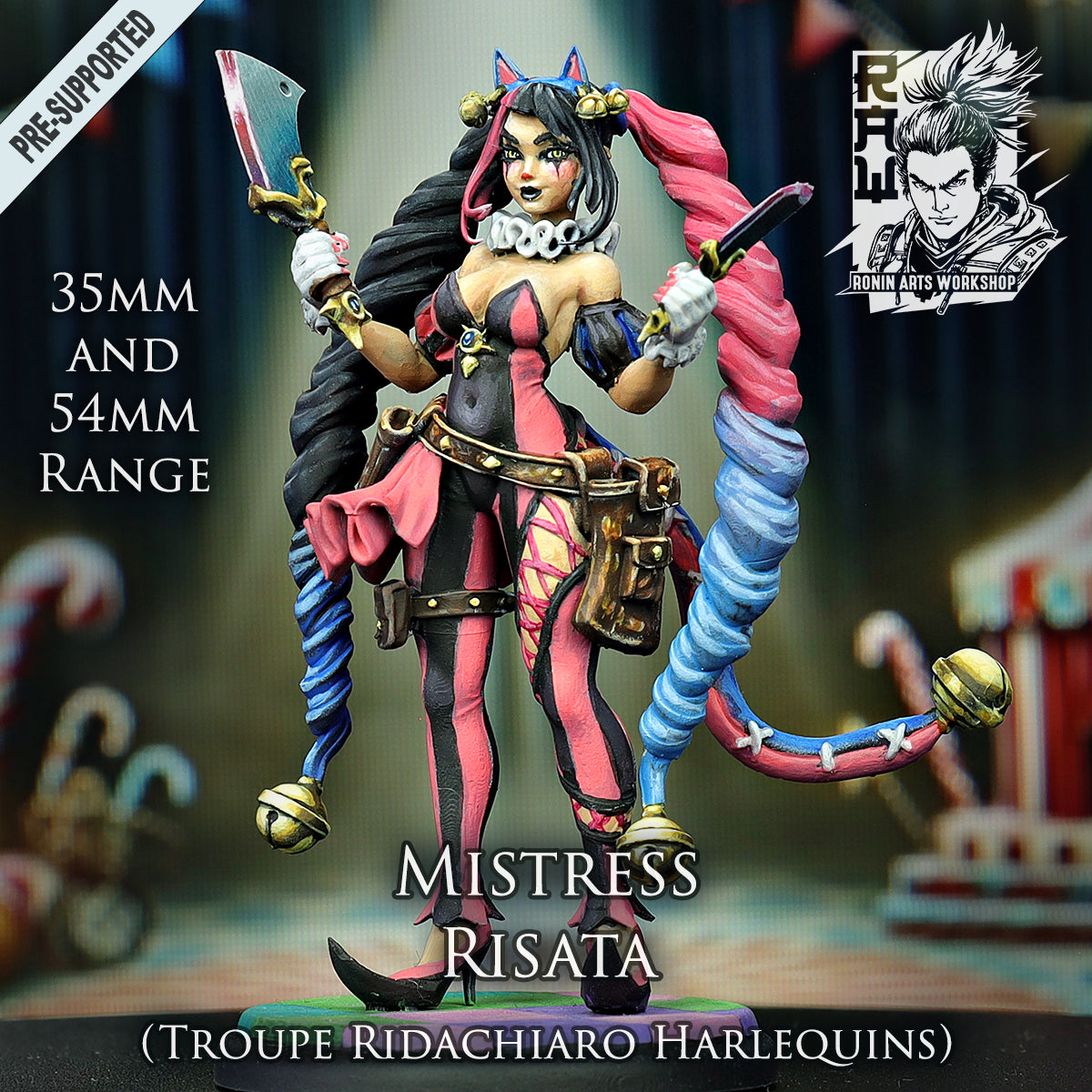 Mistress Risata | Troupe Ridachiaro - Harlequins | 28mm-120mm Scale | – Coveted Forge