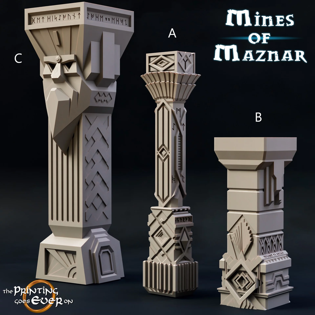 Dwarven Column Bundle (Filament 3D Printed Miniatures) – Coveted Forge